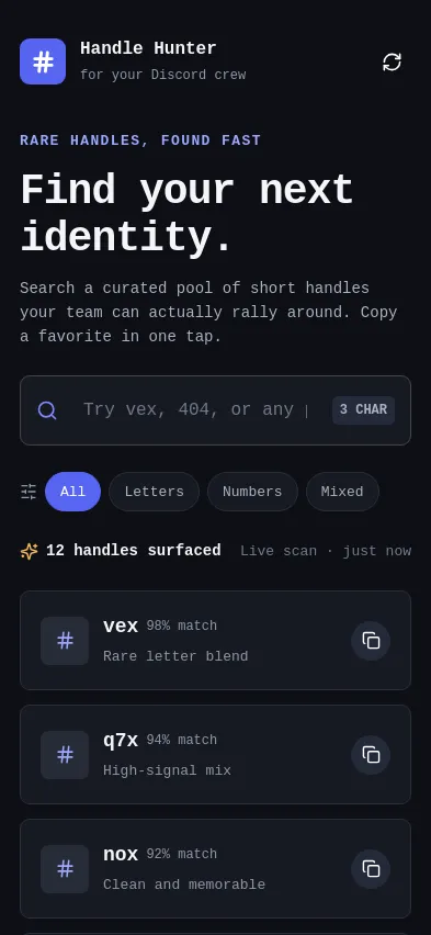Discord Handle Hunter