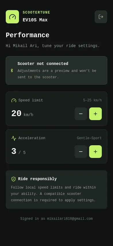 ScooterTune Mobile