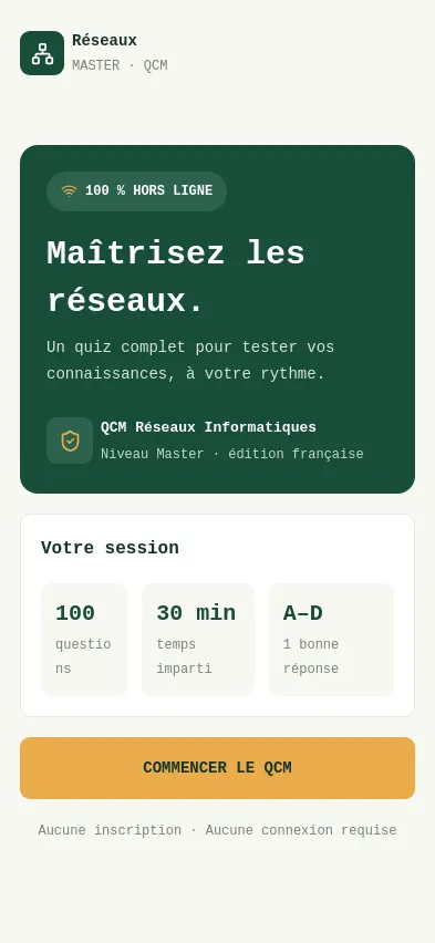 QCM Réseaux Master