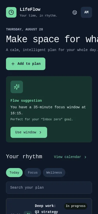 LifeFlow Planner