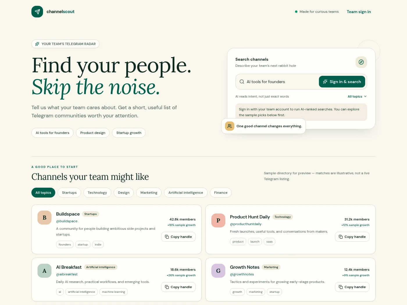 Telegram Channel Finder