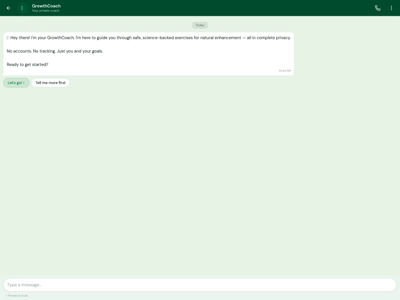 GrowthChat Wellness App