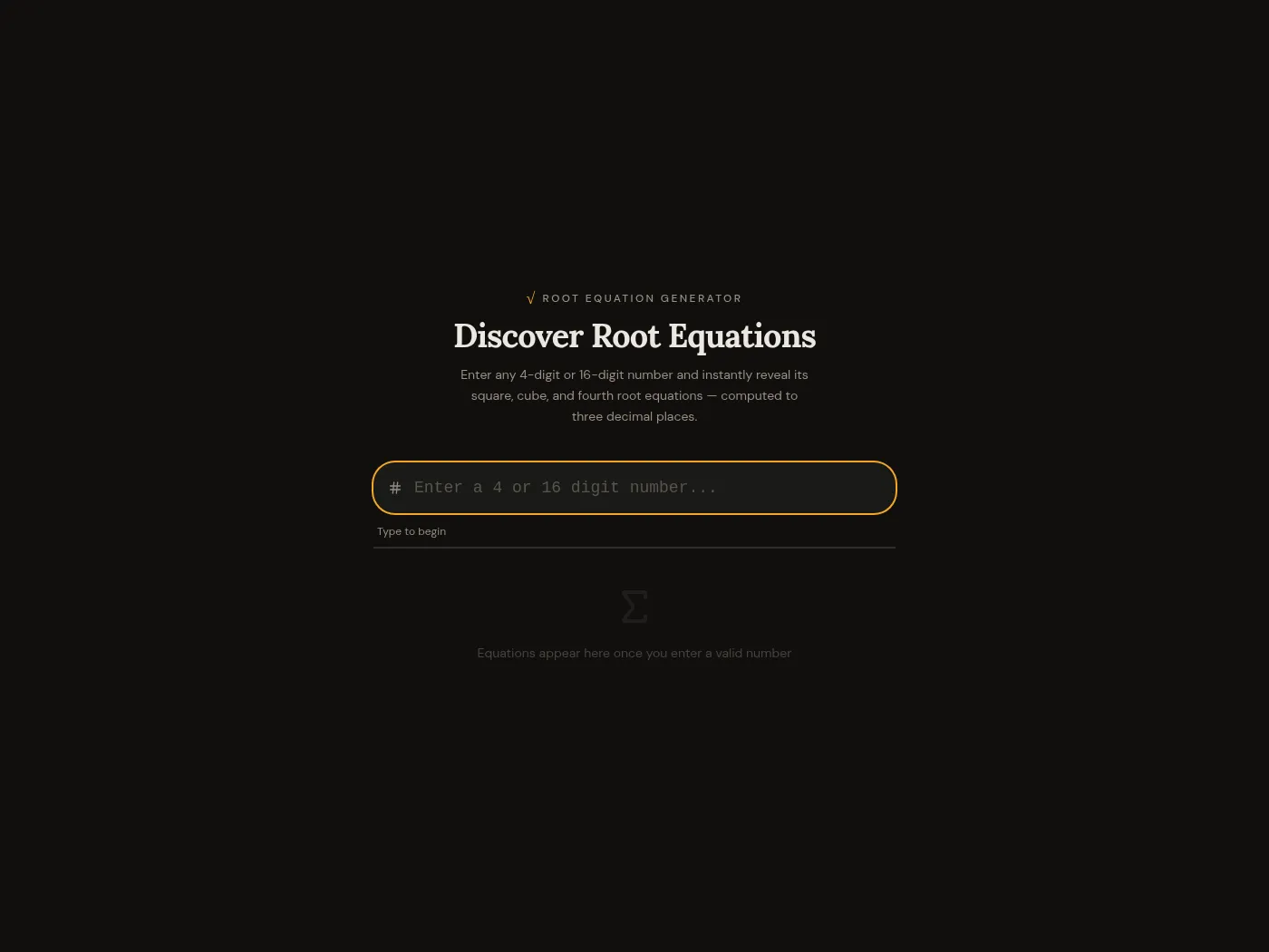 Root Equation Generator