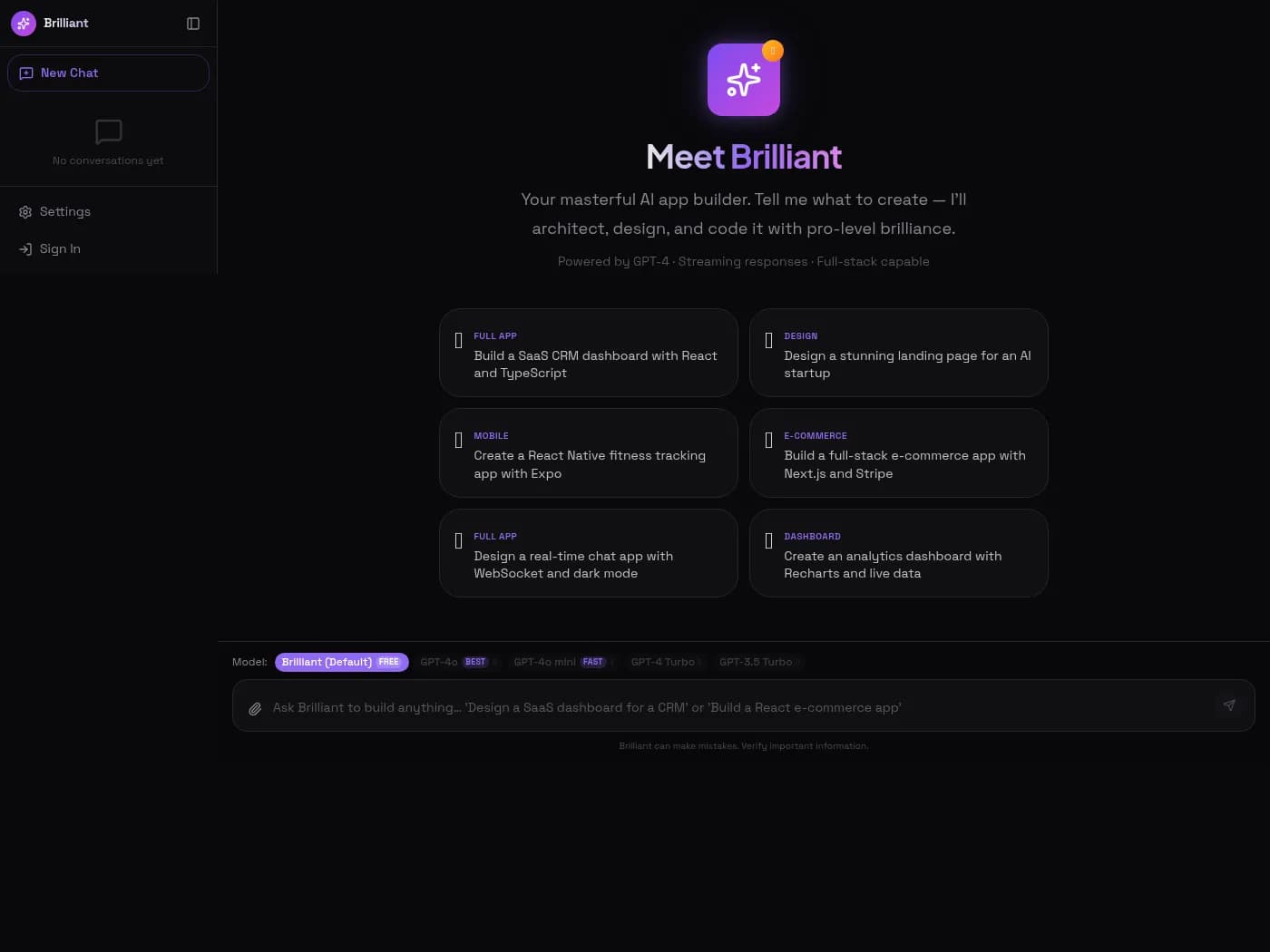 Brilliant AI App Builder