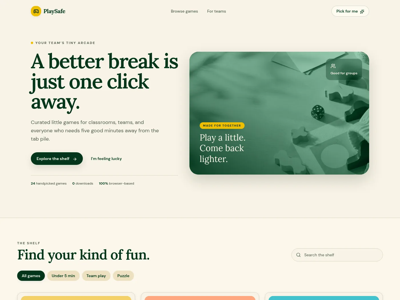 PlaySafe Games Hub