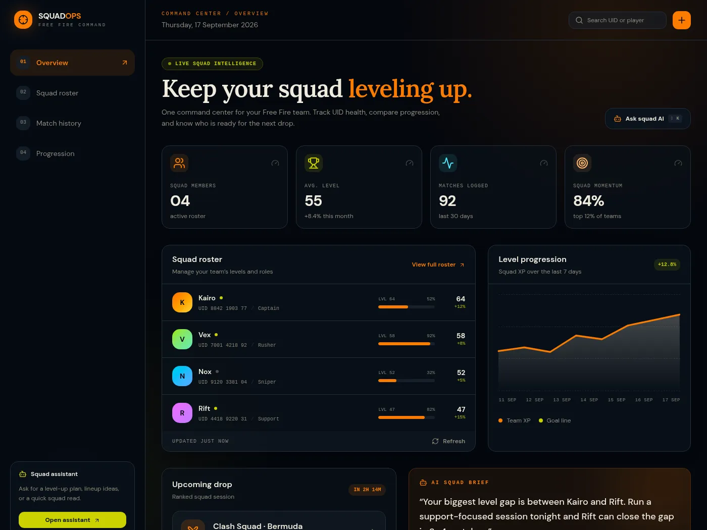 Free Fire Level Tracker