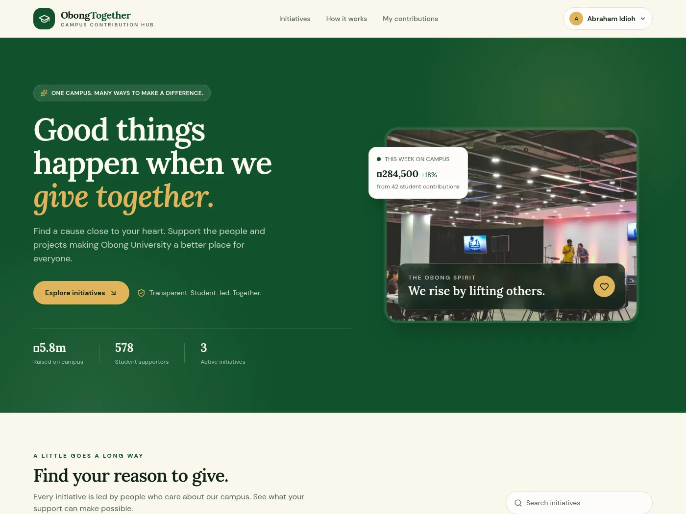 Obong Contribution Hub