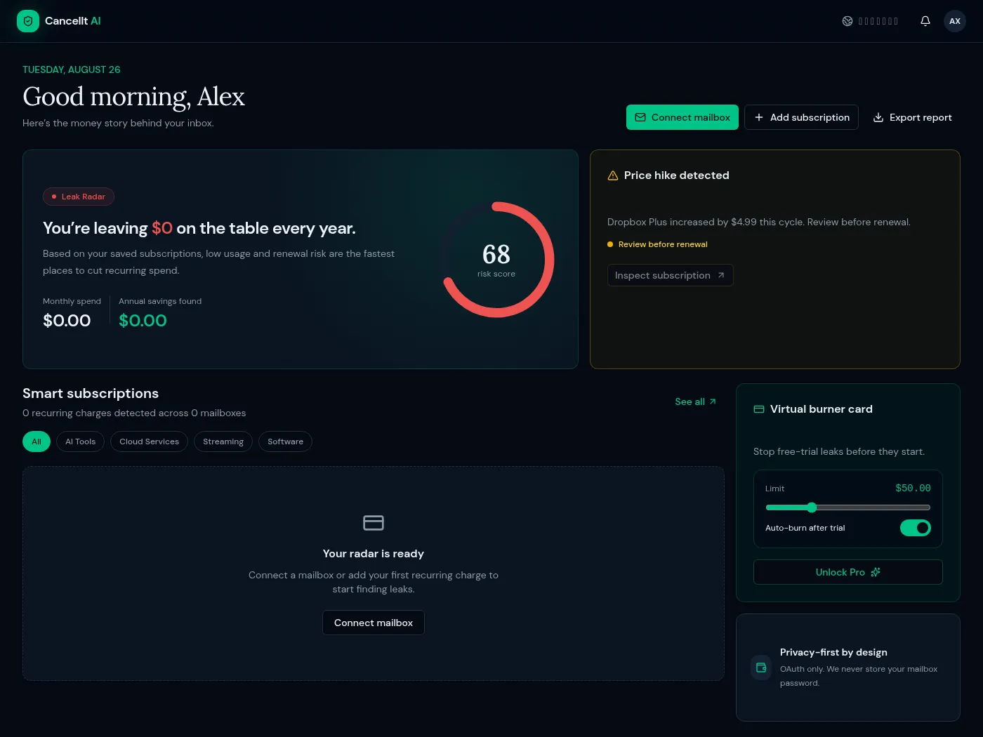 CancelIt AI Auditor