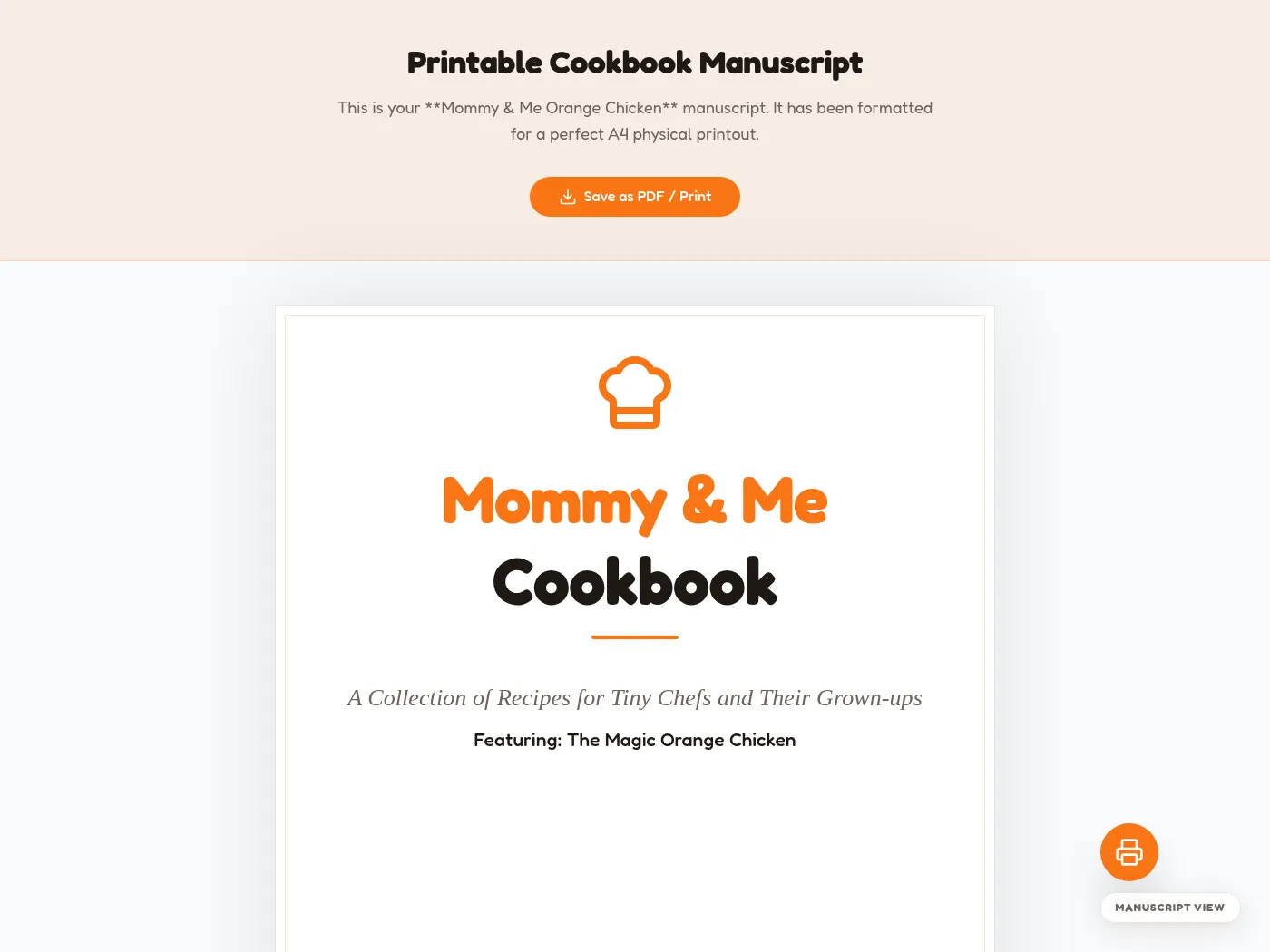 Mommy & Me Cookbook App