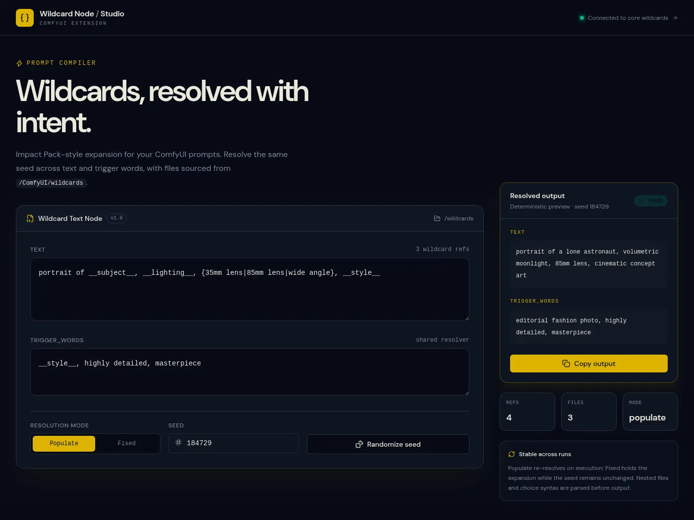 ComfyUI Wildcard Node