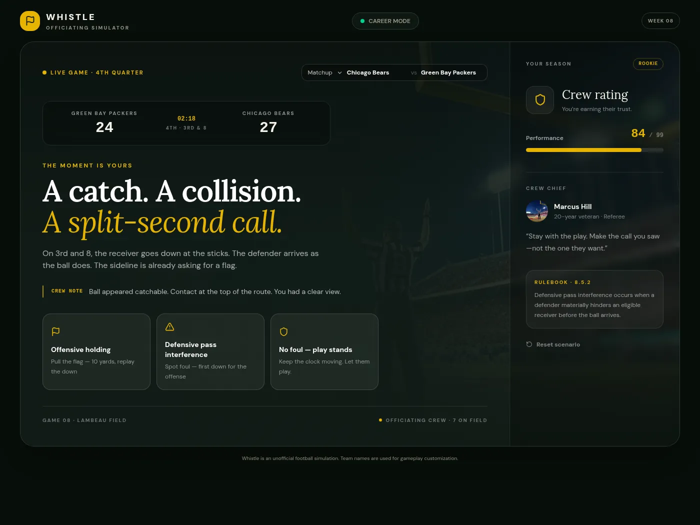 NFL Referee Simulator