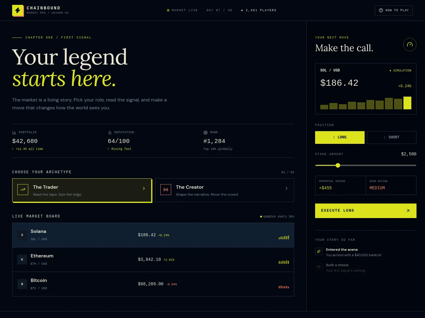 Crypto RPG Simulator