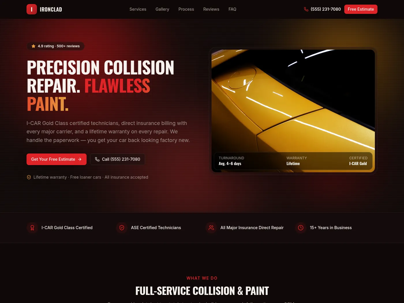 Auto Body Web Blueprint