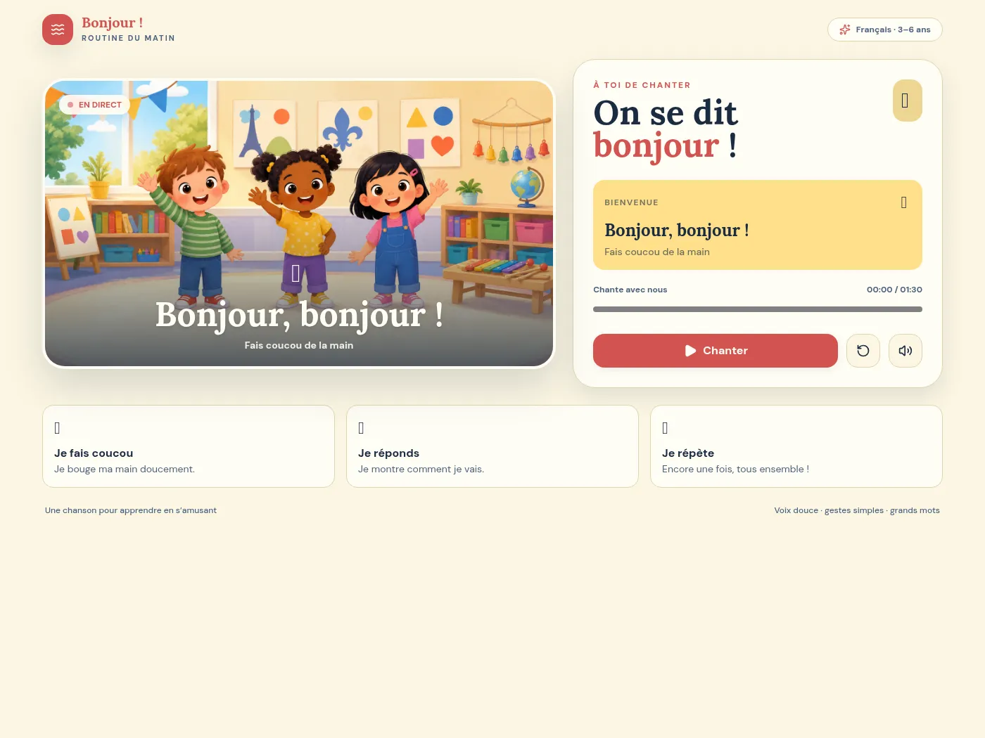 Bonjour Routine Kids Song