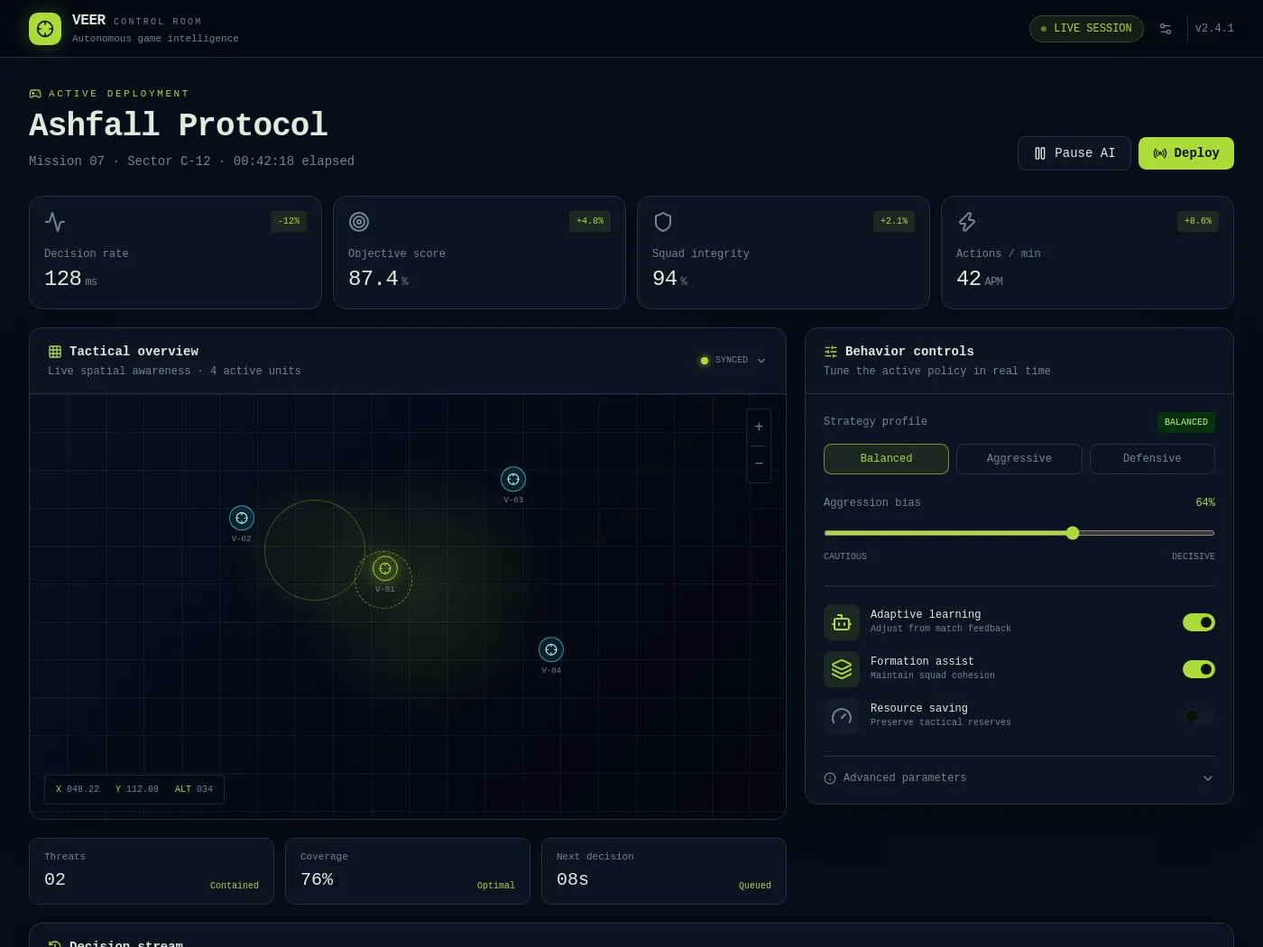 Veer Game AI Panel