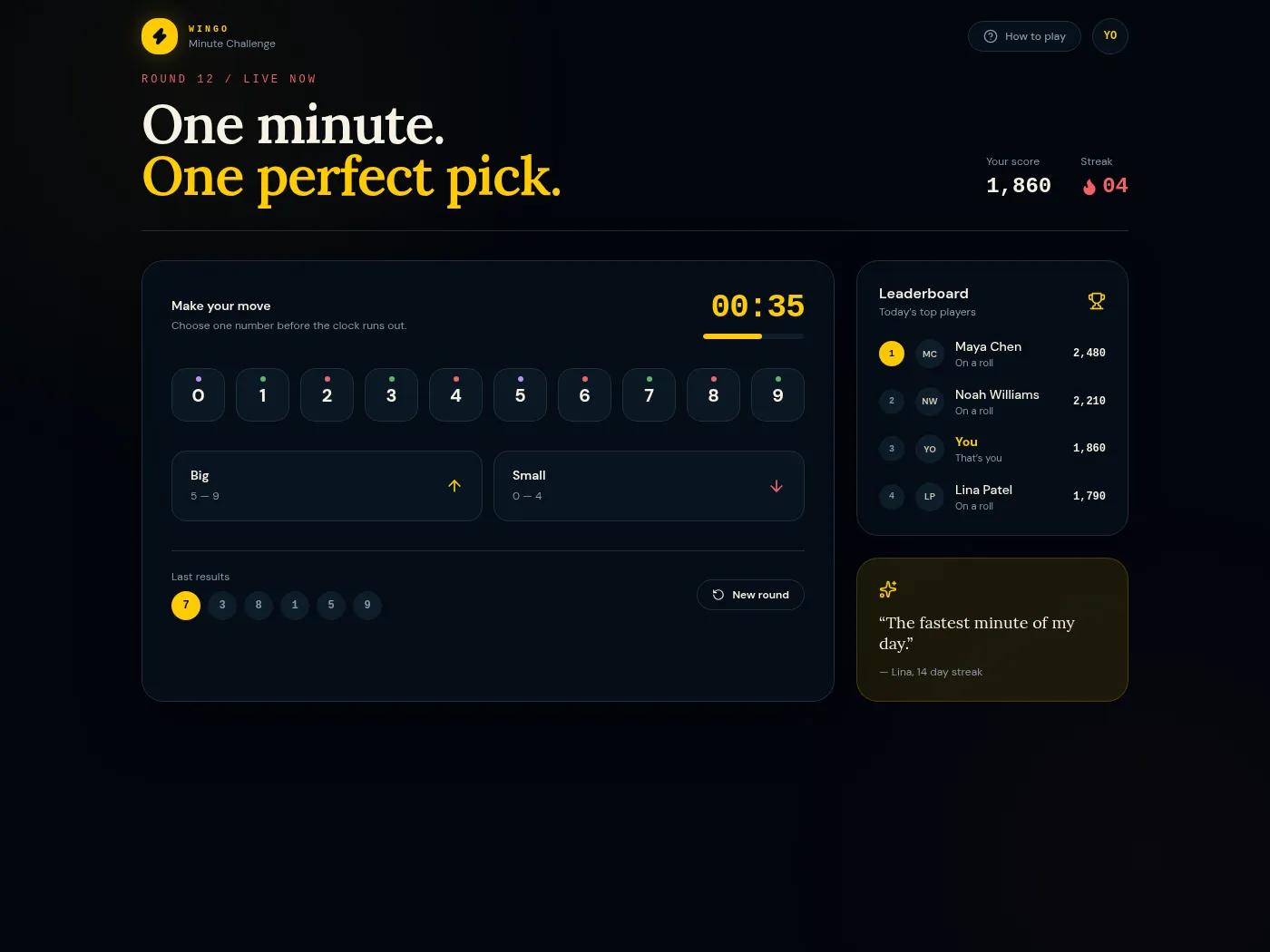 WinGo Minute Challenge