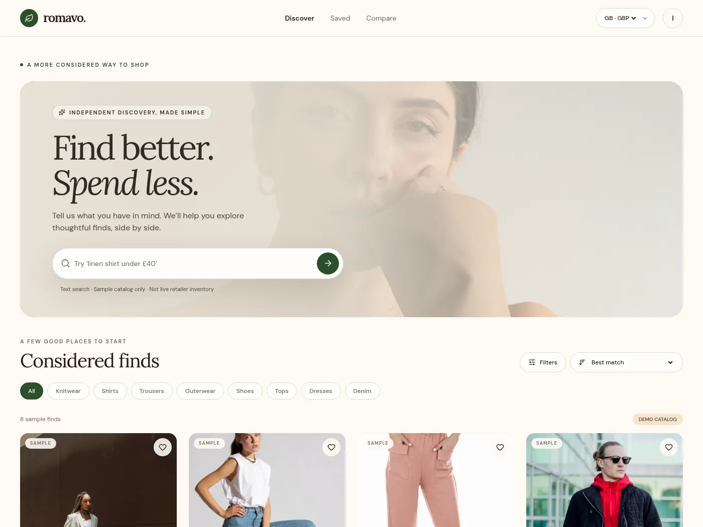 Romavo Fashion Finder