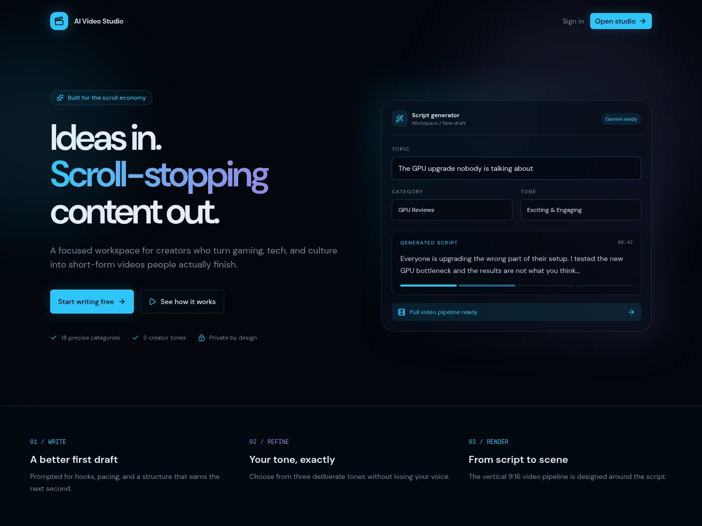 AI Video Script Studio