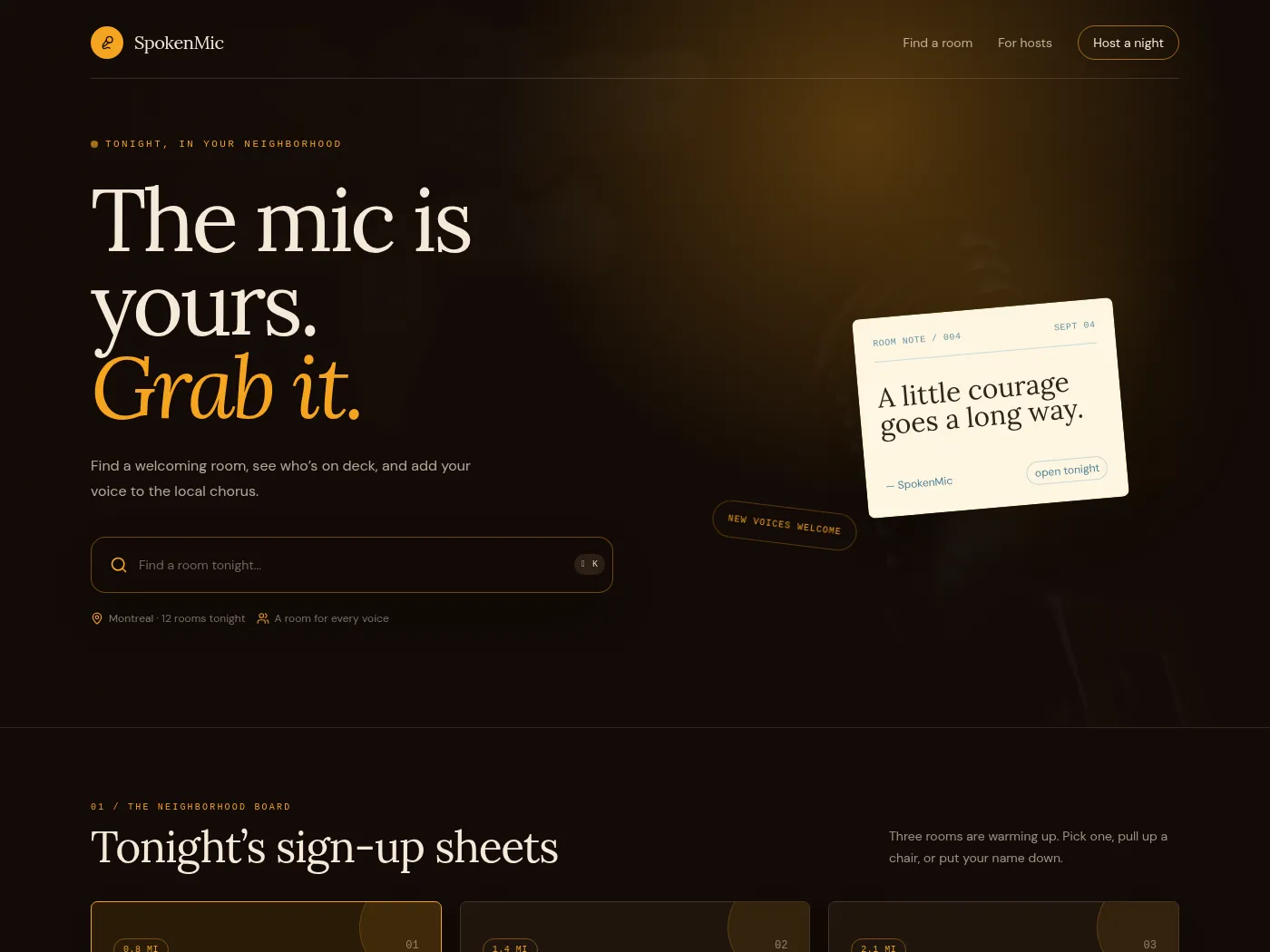 SpokenMic Open Mic Platform