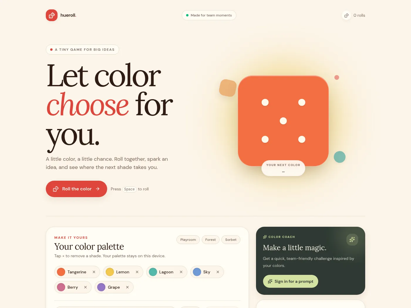 Color Dice AI Roller