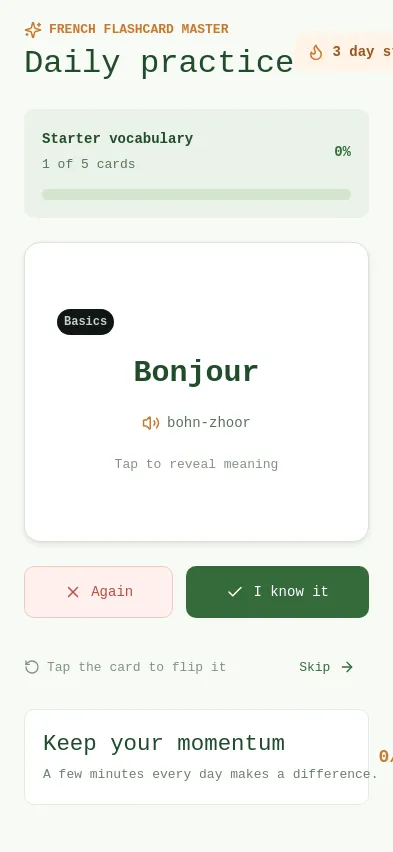French Flashcard Master