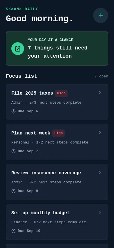 SKaaNa Daily Tracker