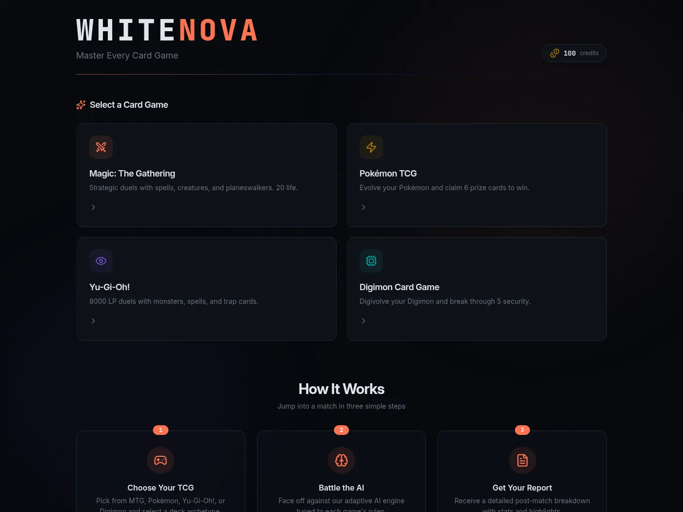 WhiteNova TCG Simulator