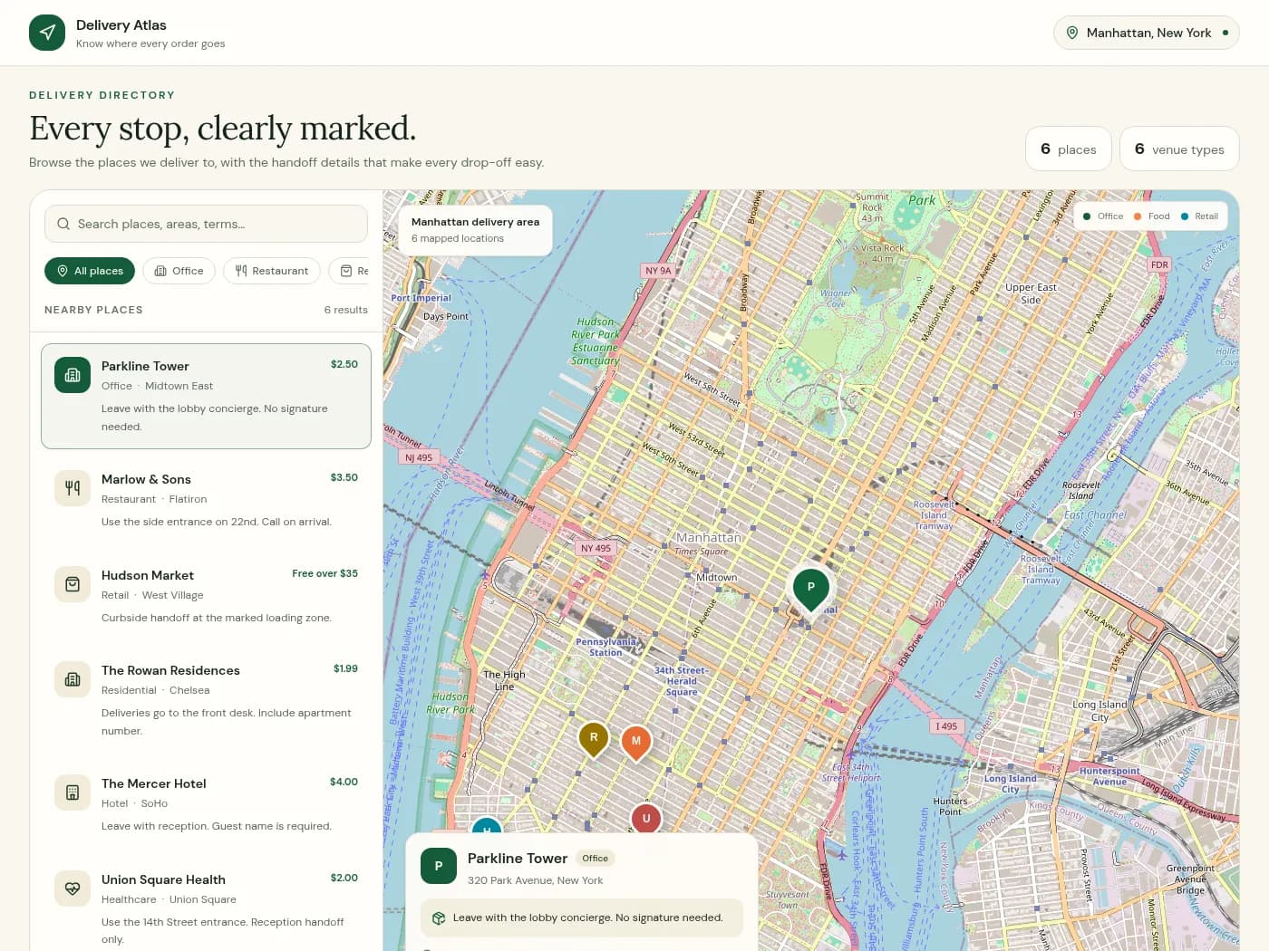 Delivery Spots Visualizer