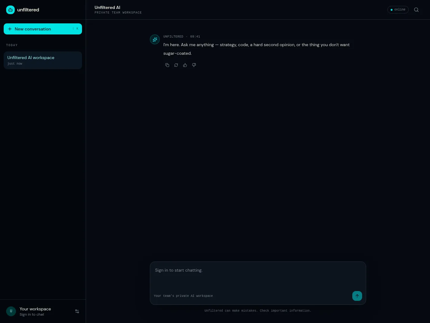 Unfiltered AI Chatbot