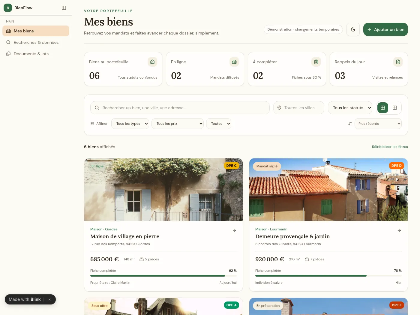 BienFlow Real Estate CRM