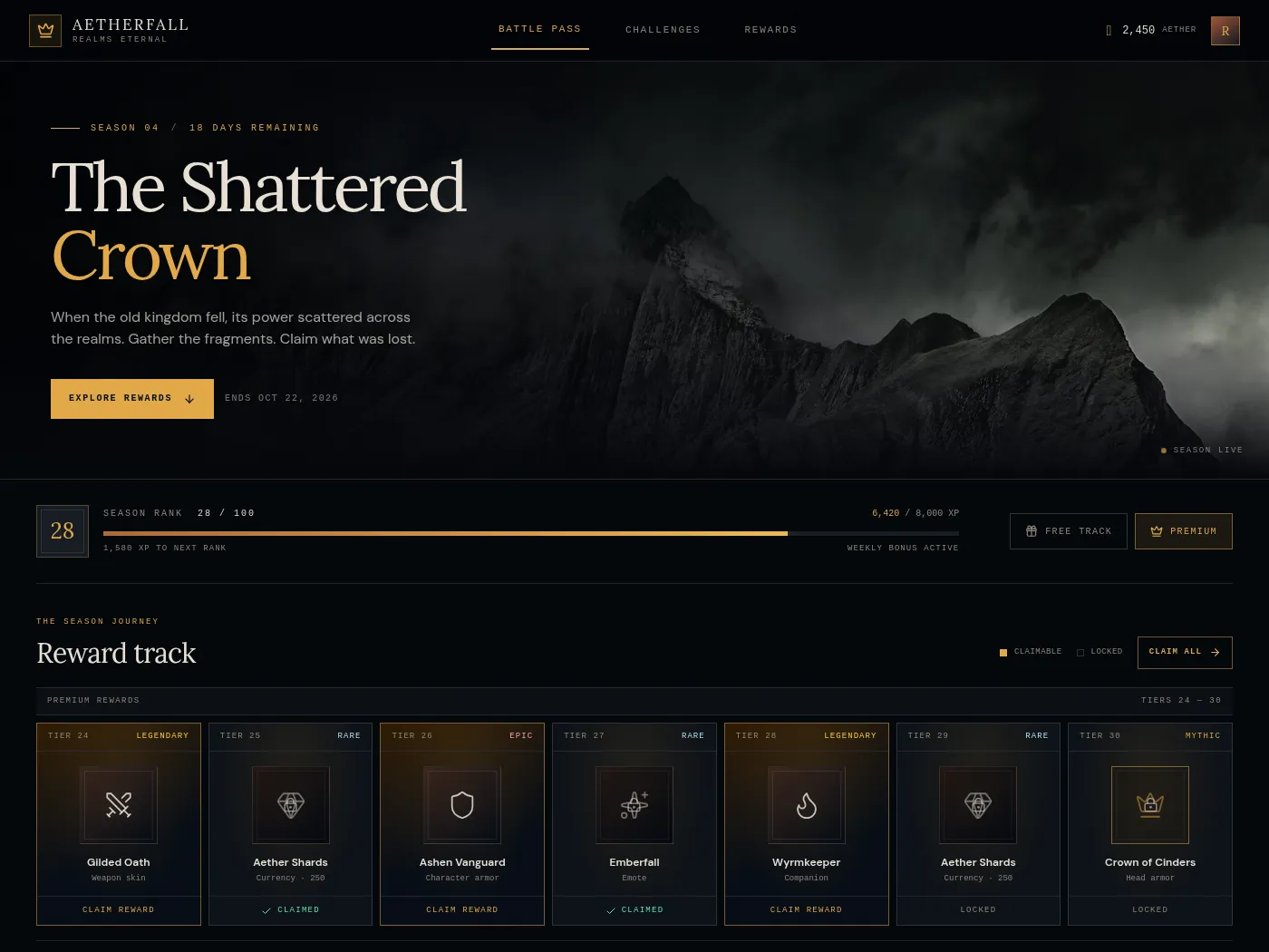 AAA MMORPG Battle Pass