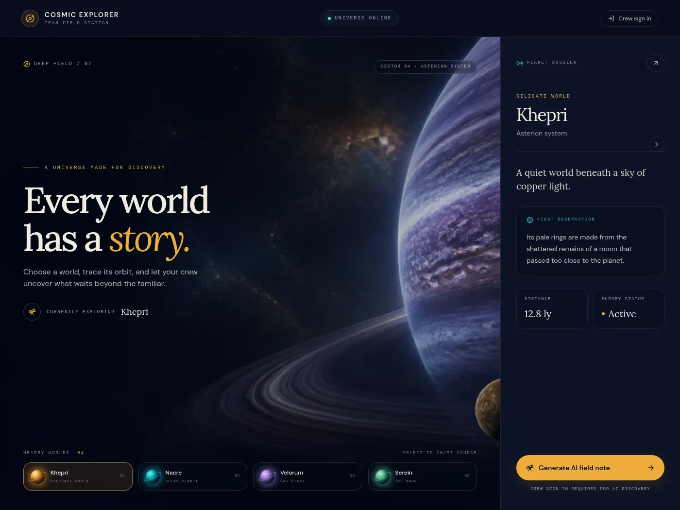 Cosmic Explorer AI