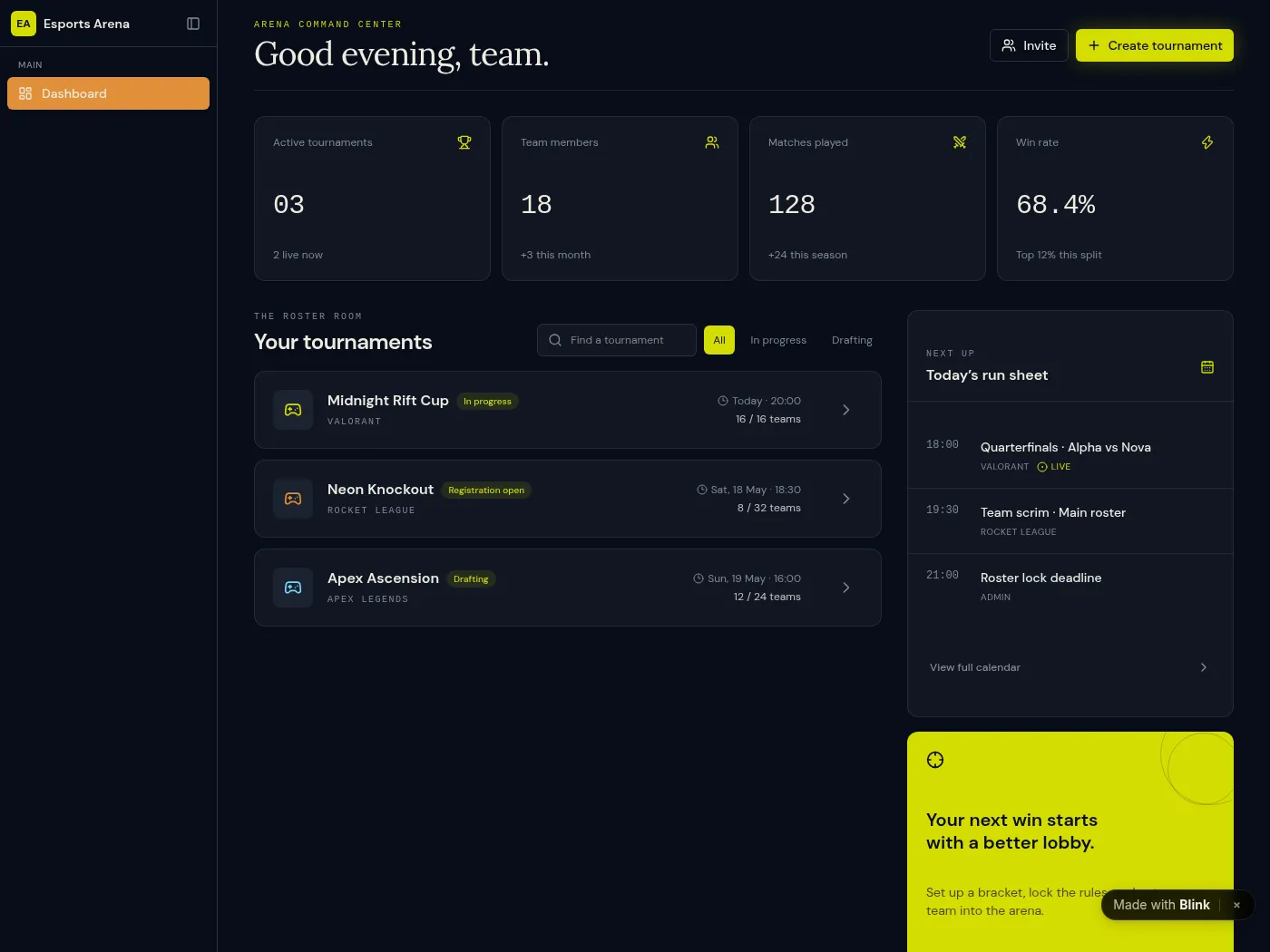 Esports Arena Manager