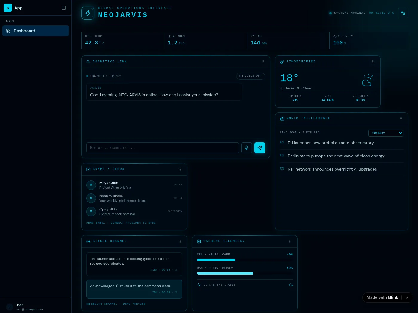 NeoJarvis Dashboard