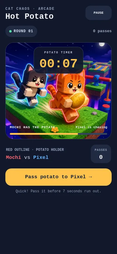 Hot Potato Cat Game