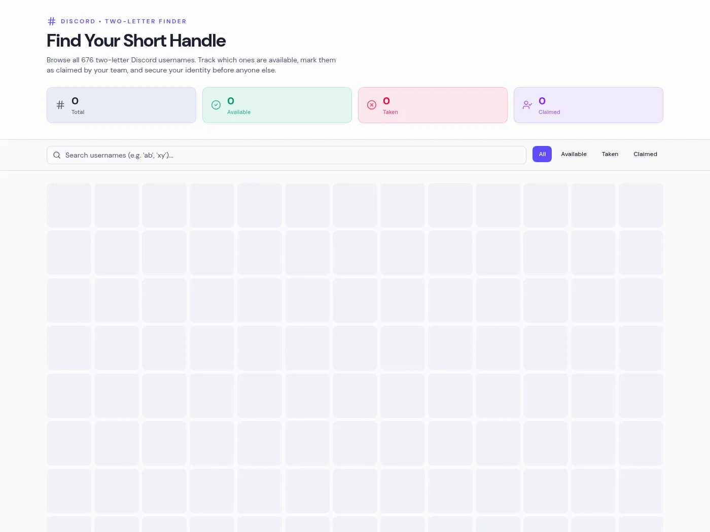 Discord 2-Letter Finder