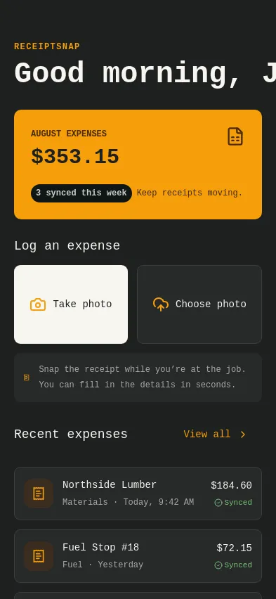 ReceiptSnap Contractor