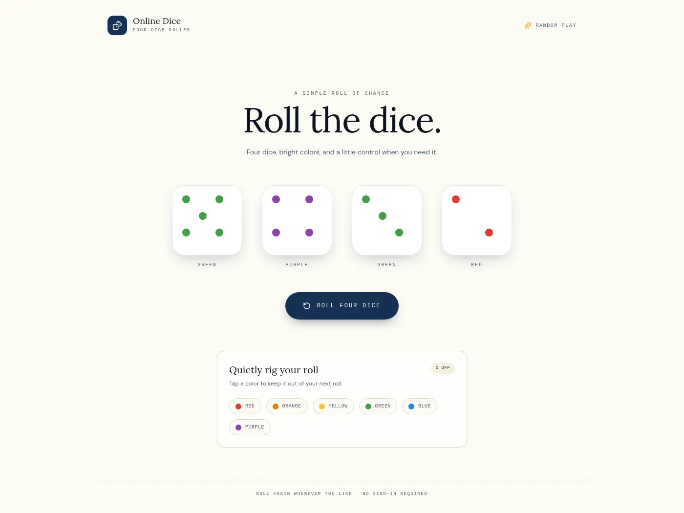 Rigged Dice Roller