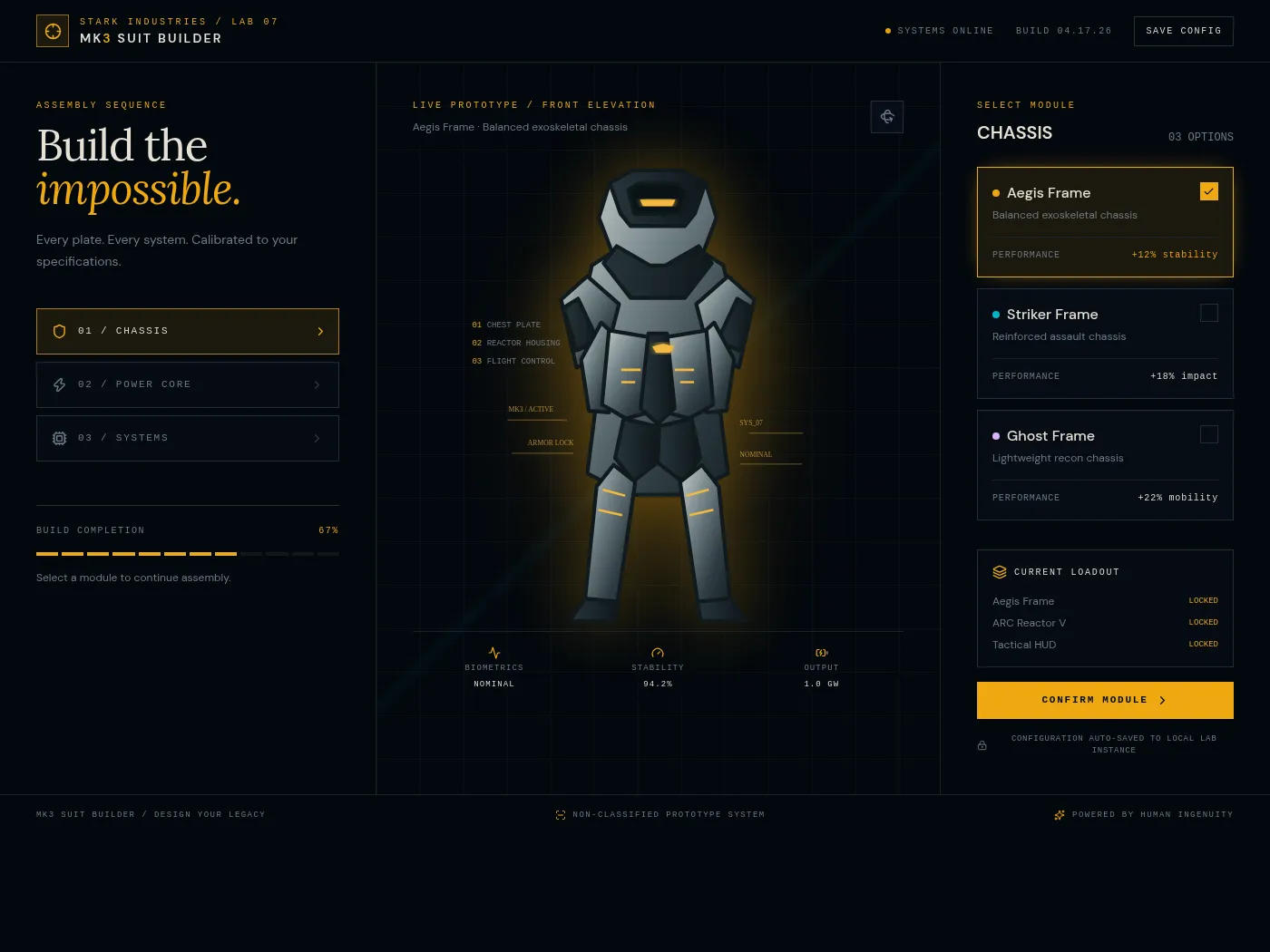 MK3 Suit Builder