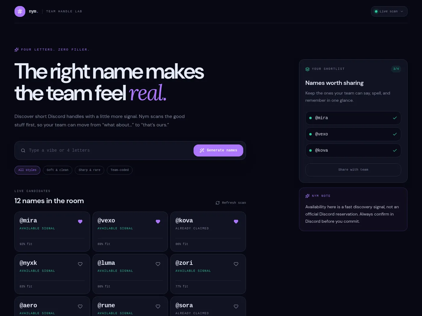 Discord Name Finder