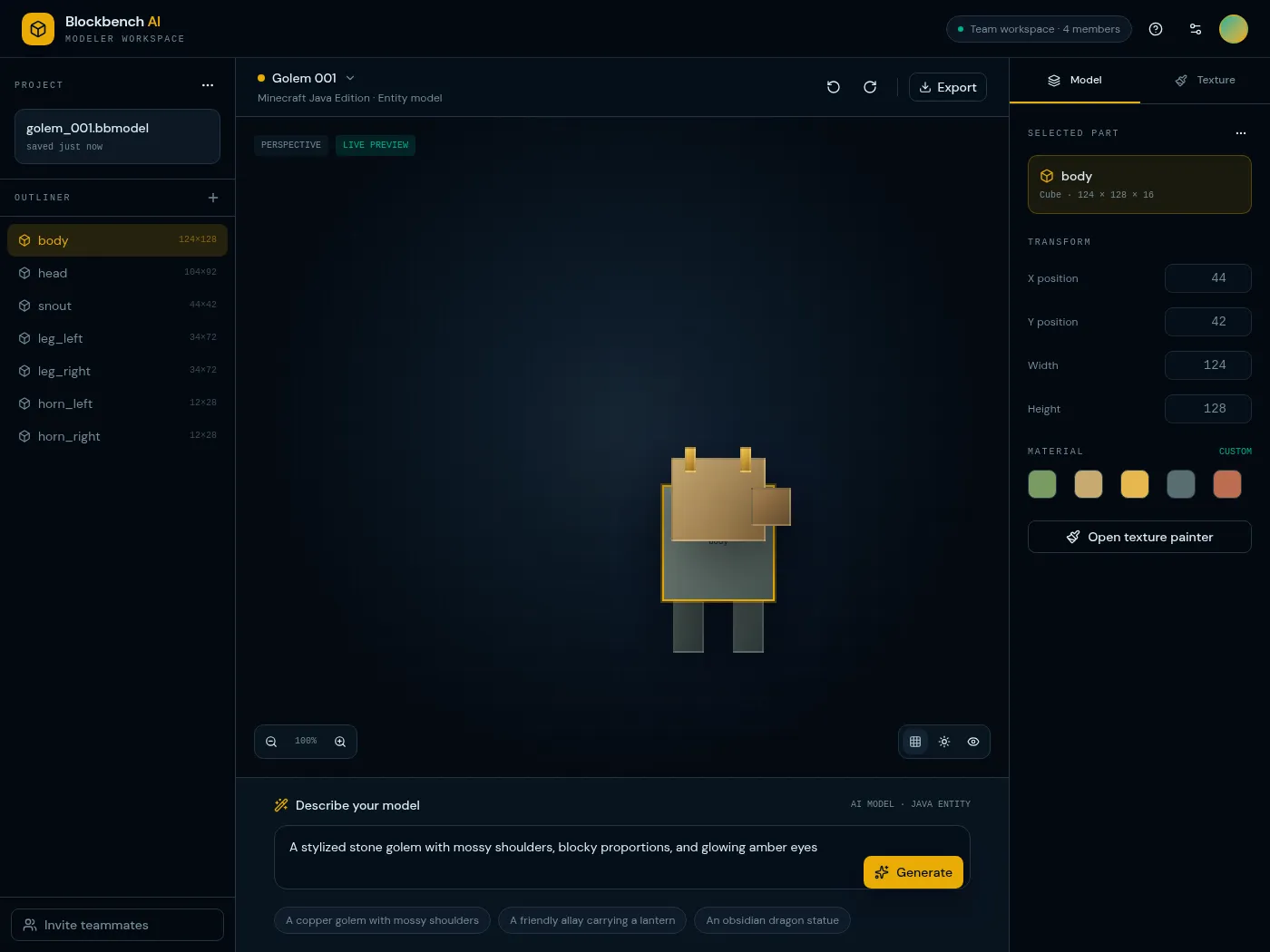 Blockbench AI Modeler