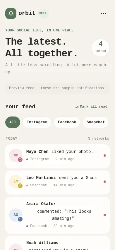 Social Notify Hub