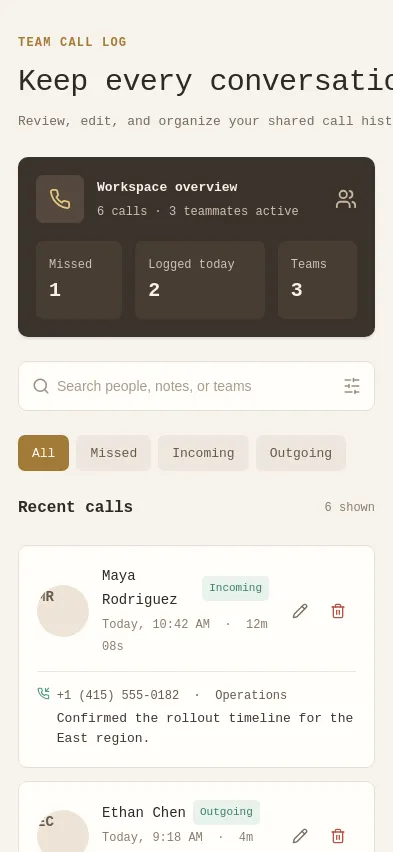 Call Log Manager