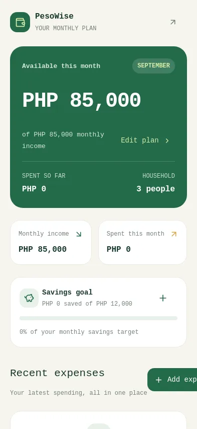 PesoWise Budget App