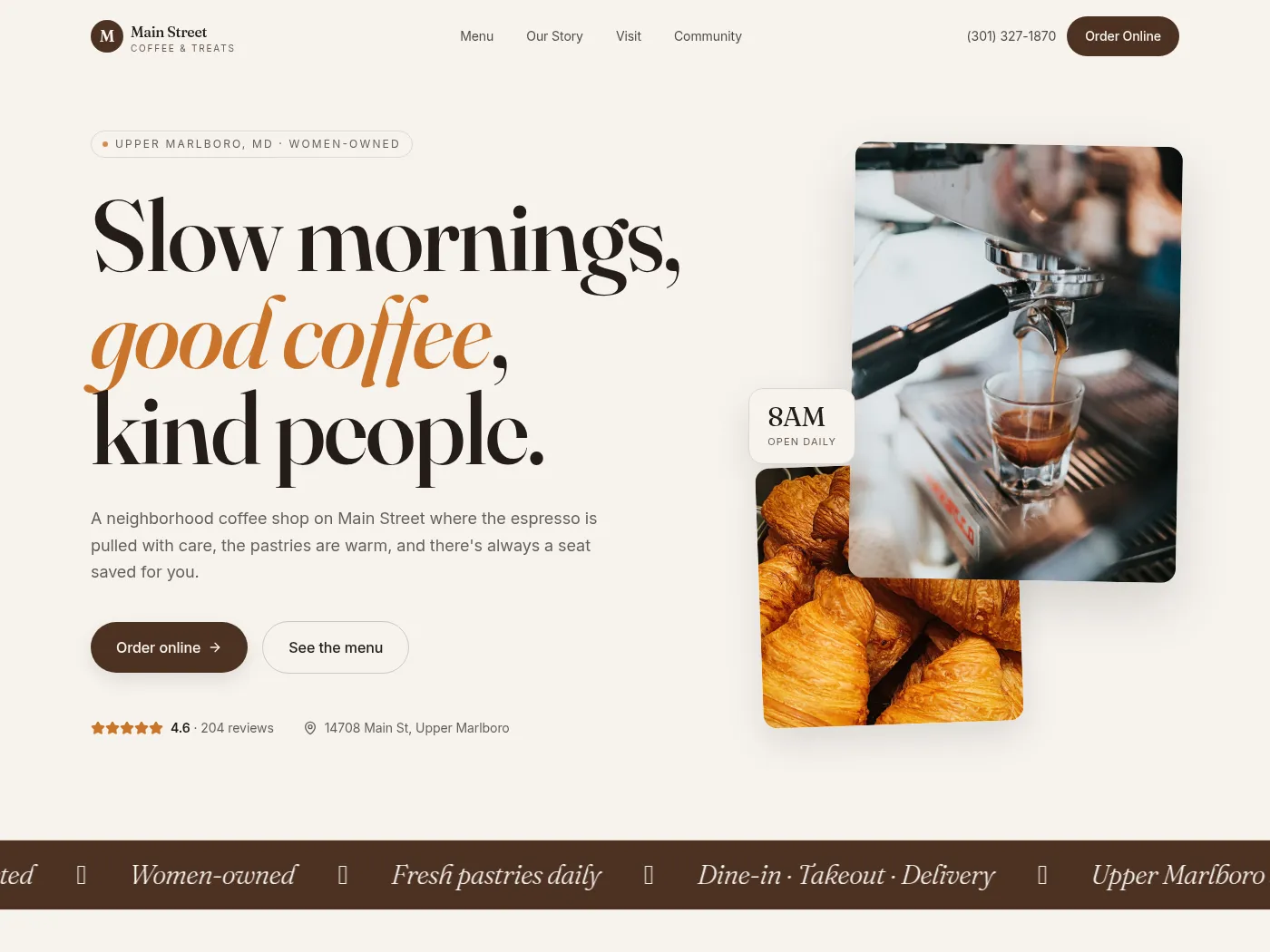 Main Street Coffee Site