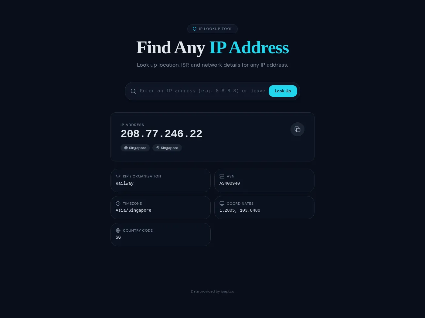 Simple IP Finder