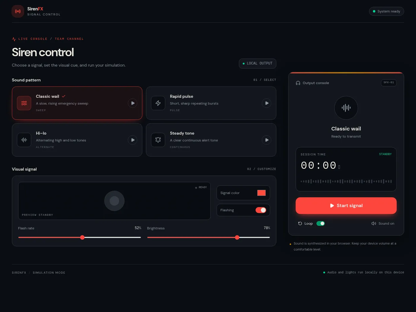 SirenFX Control Panel