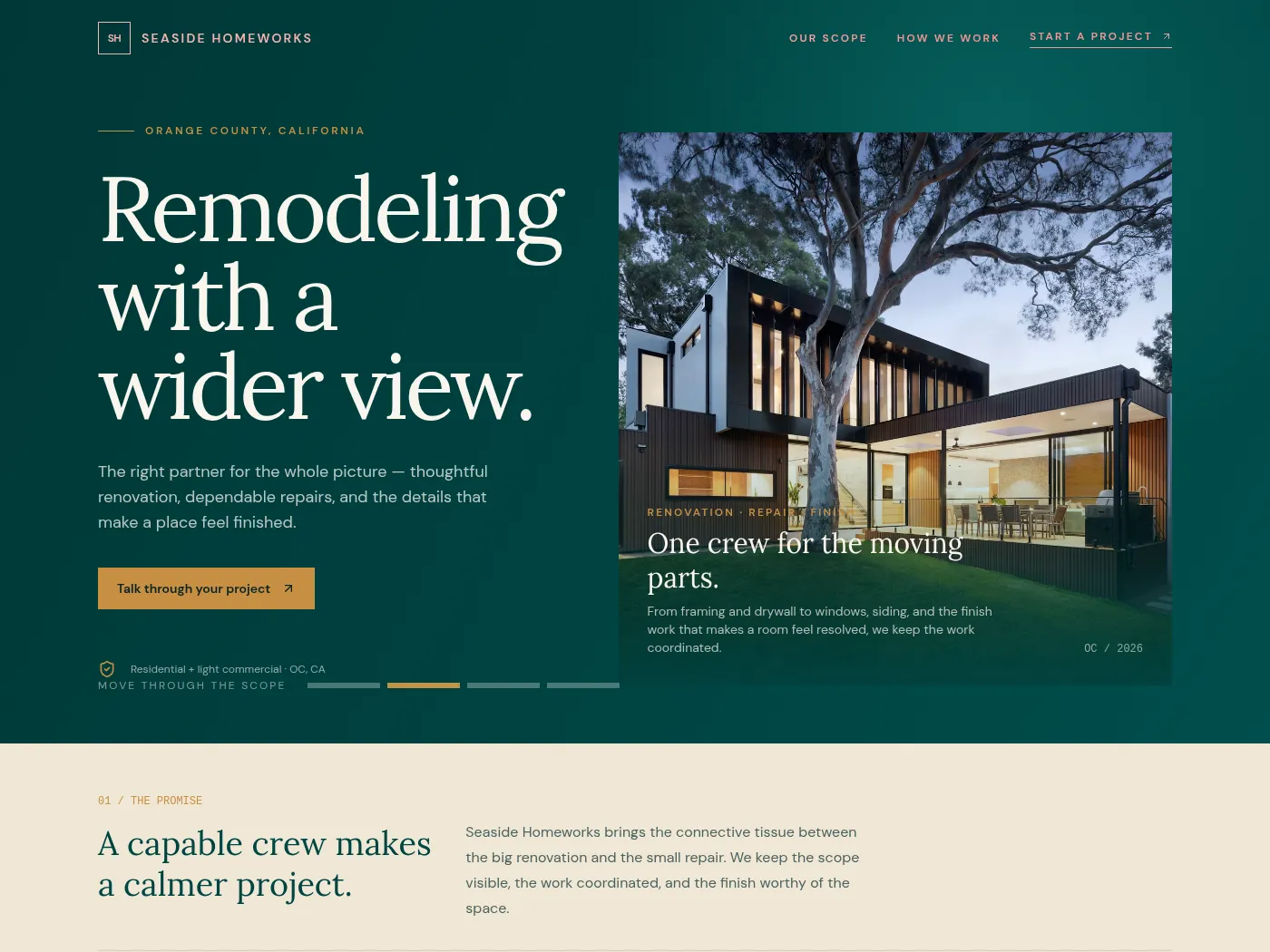 Seaside Homeworks Website
