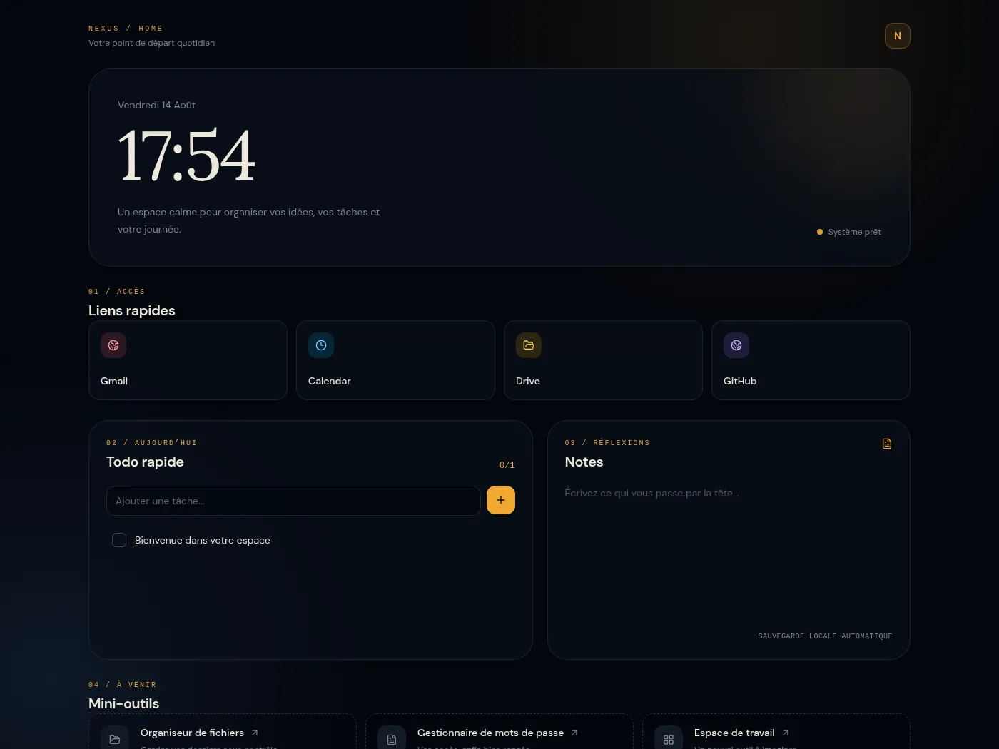 Sleek Personal Dashboard