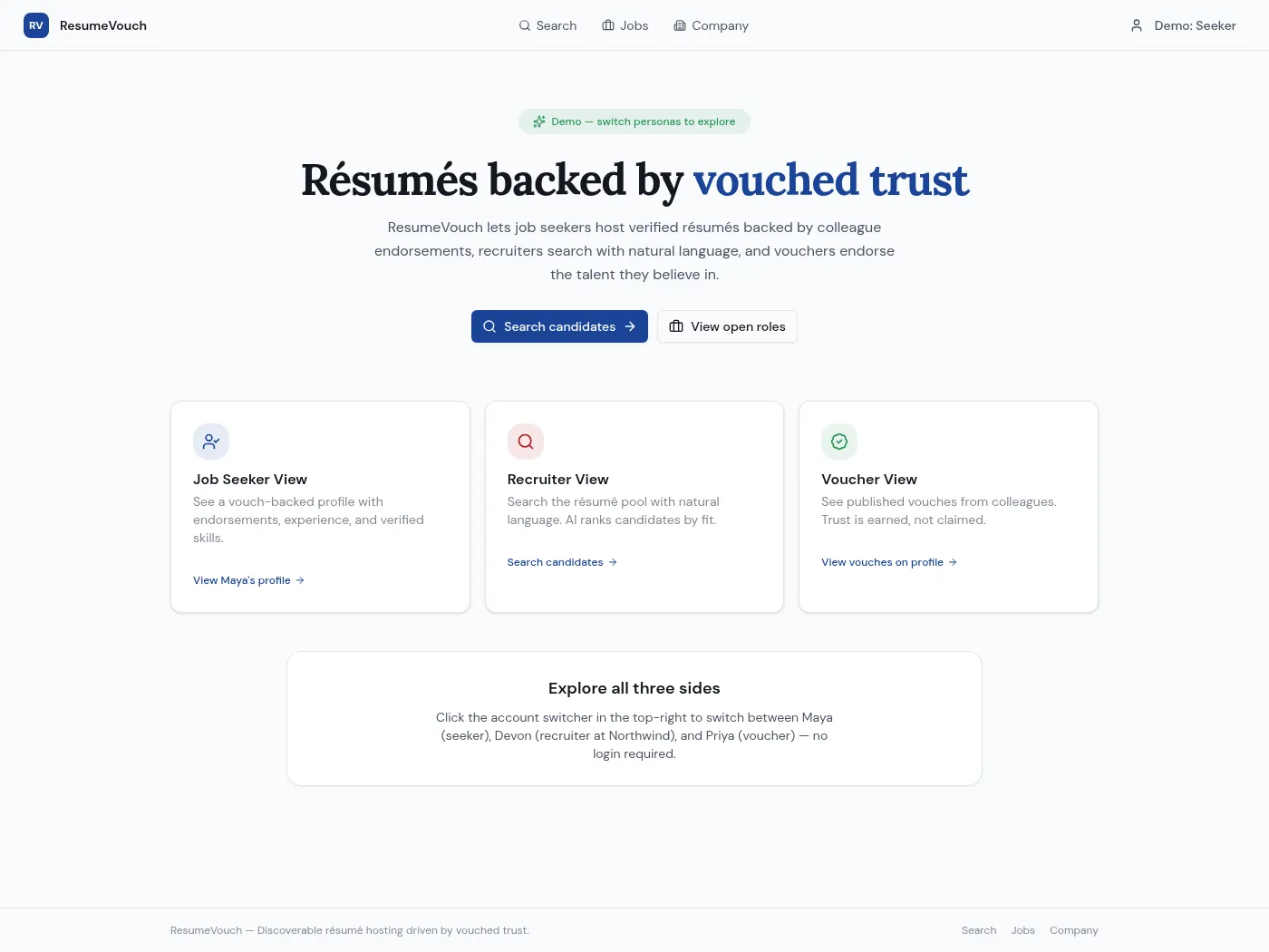 ResumeVouch Platform
